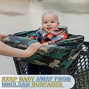 Busy Monkey Breastfeeding Nursing Cover Camouflage - Multi Use Car Seat Canopy Shopping Cart High Chair Stroller and Carseat Covers for Boys Girls Infinity Stretchy Shawl Baby Shower Dino Camo