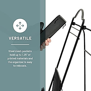 Safco Onyx Floor Rack, Ladder Magazine Rack with 5 Pockets, Commercial-Grade Steel Construction