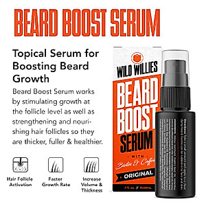 Wild Willies All-in-One Beard Growth Kit - Includes Beard Boost Serum Oil & Growth Supplement, & Boar Bristle Brush - Perfect Beard Care for Men - Achieve Thicker, Fuller, Healthier Beard