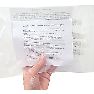 Watts Power 35% Dual Action Teeth Whitening Gels Huge 10ml - 4 Huge 10ml Gels Plus Aftercare Gel - Optimized OTC Dual Action for Surface and Deep Stains for Quick Results - Made in The USA - Kosher