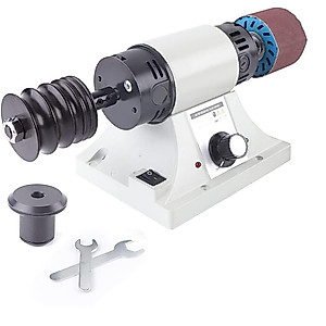 Futchoy 110V Electric Leather Edge Burnishing Machine, Leather Polishing Grinder Kit Sanding Tool with Adjustable Rosewood Grinding Head Speed 0-8000RPM