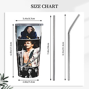 XULVYOU Chris Music Cornell Insulated Tumblers with Lid and Straws 20oz Stainless Steel Vacuum Travel Coffee Mugs Tea Cups