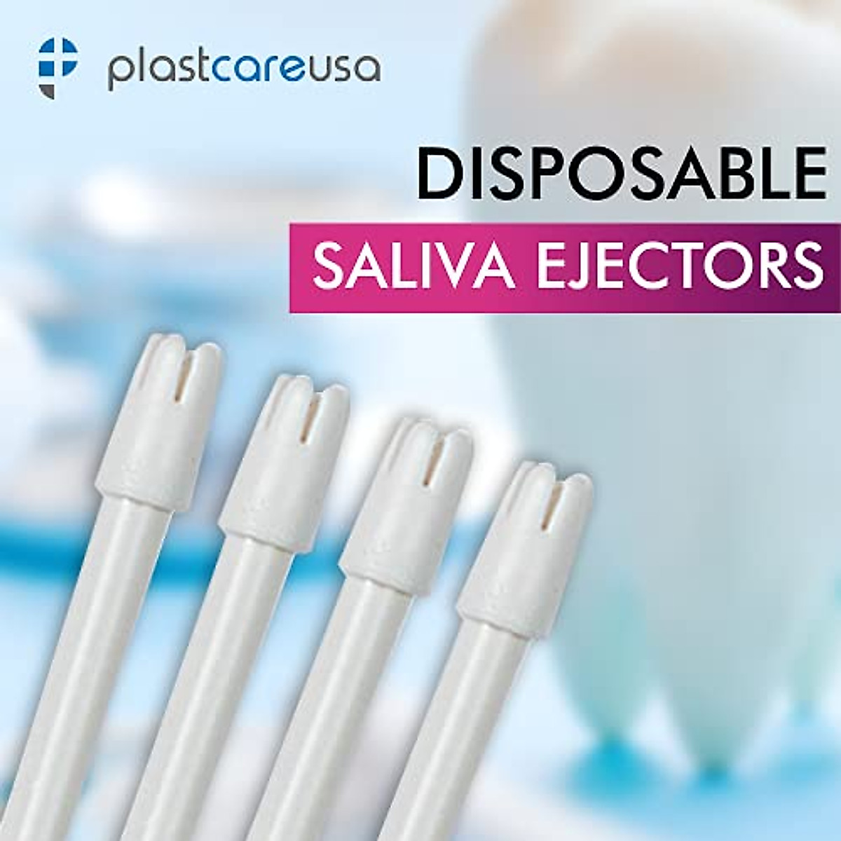 1000 Dental Disposable Saliva Ejectors, White Body White Tip, Evacuation Suction Tips (Case of 1000)
