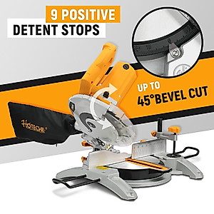 Hoteche Miter Saw 8-1/4-Inch Table Saw 11-Amp Single Bevel Compound Saw Chop Wood Circular Saw with Saw Blade