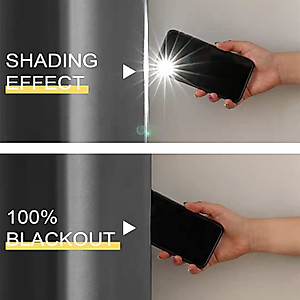 Rutterllow 100% Blackout Curtains 2 Panels, Full Shade 84 Inches Long Complete Drapes for Living Room, Dark Grey Thermal Insulated Bedroom Window Treatment Drapes (Gray, 52 x 84 inch)