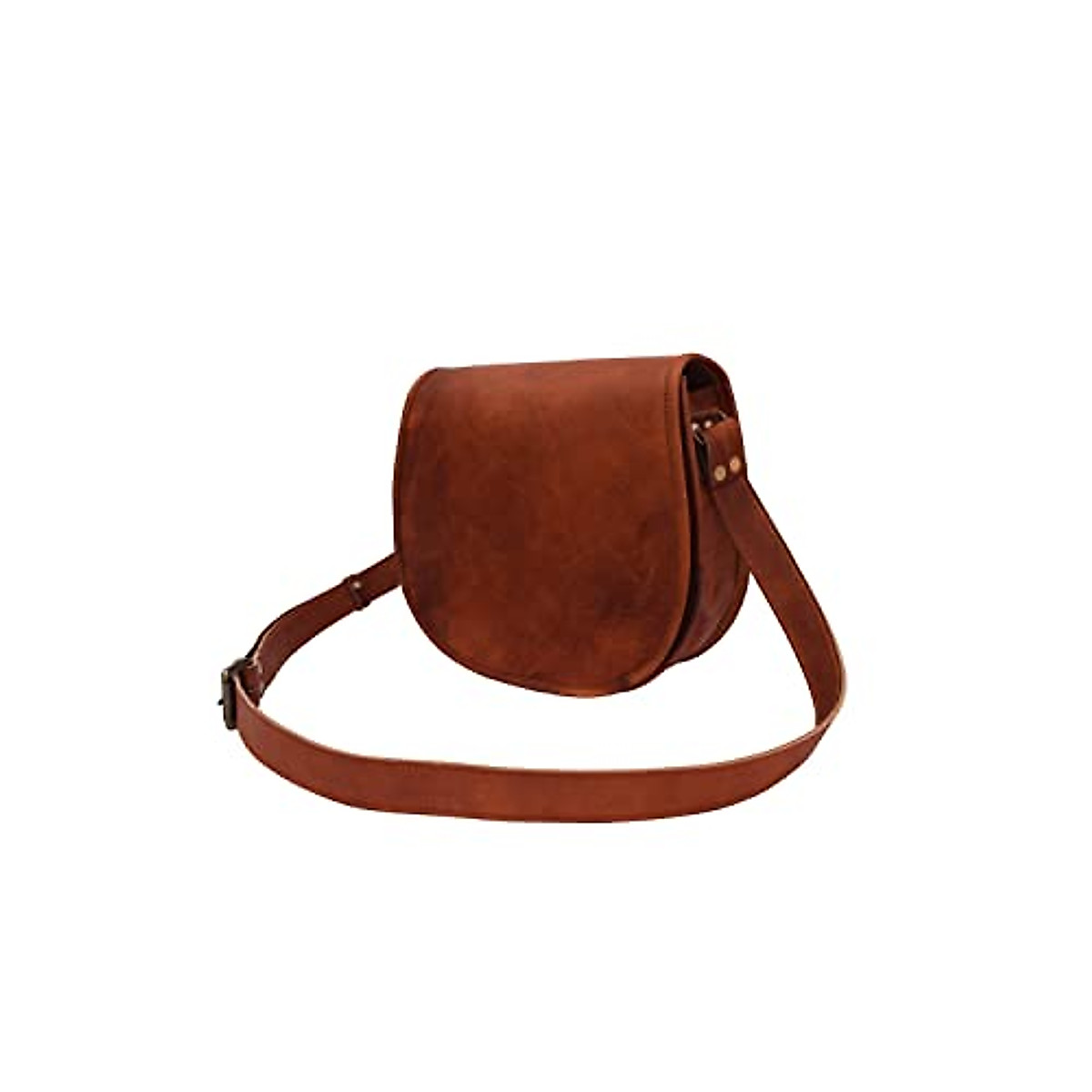 Handmade Full Grain Vintage Leather Crossbody Sling Bag Women/Teen Girls Purse Wallet Satchel Handbag Messenger Bags (Small), Brown