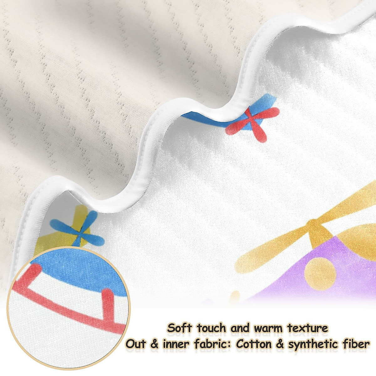 MCHIVER Watercolor Cute Helicopter Baby Blankets for Girls Boys Receiving Blankets Girl Toddler Blanket Swaddle Blankets Baby Receiving Blankets for Crib Infant Unisex Girl Newborn