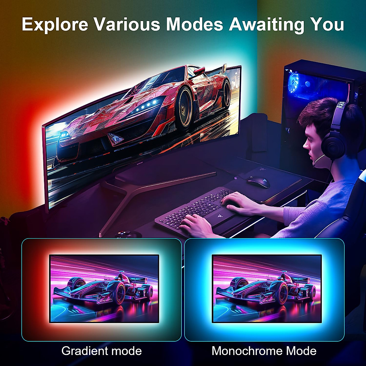 Nexillumi LED Lights for TV 60-75 Inch