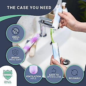 UnicomT 8 PCs Travel Toothbrush Case with Drainage Holes – Portable, Breathable Bulk Plastic Toothbrush Holders Travel Covers – Ideal for Camping, Trips & Daily Use – Assorted Colors