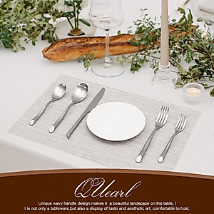 QUEARI Wave 20-Piece Silverware Set, Forged Stainless Steel Flatware Set, Cutlery Set Mirror Polished, Dishwasher Safe, Service for 4