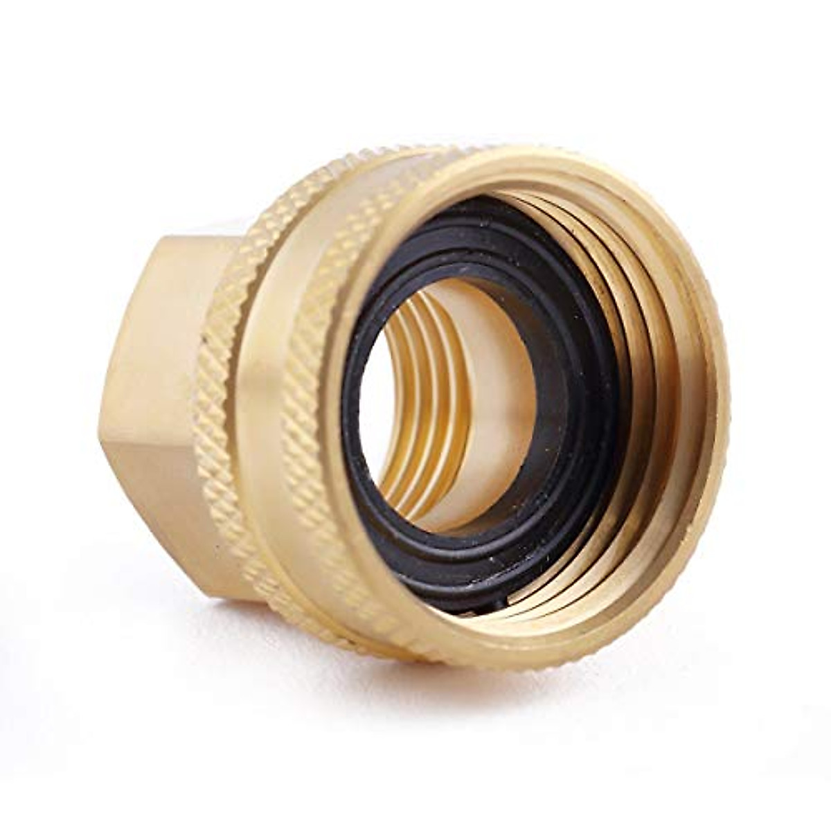 LitOrange (2 Pack Lead-Free Brass Garden Hose Threaded 3/4" GHT to 1/2 NPT Fitting Connect, Green Thumb Quick Swivel Connector Adapter,Double Female Thread 3/4" x 1/2" NPT Pipe