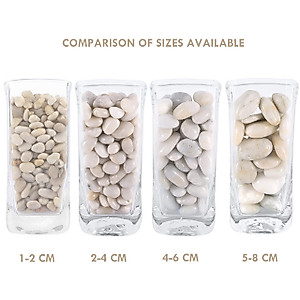 Galashield 5 lbs Approx. 130 White River Rocks Stones for Plants Pebbles for Indoor Plants | Aquarium Fish Tank Rocks | Polished Decorative Rocks for Vases (0.8-1.6 Inches)