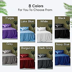 Shilucheng Bamboo_ 6-Piece King Size Bed Sheets Set 1800 Thread Count 16 Inch Deep Pockets Cool Eco Friendly Soft and Comforterble(King,Dark Grey)