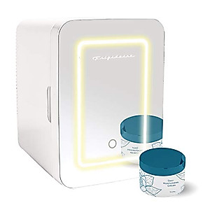 FRIGIDAIRE EFMIS170-WHITE EFMIS170, Skincare Mini Fridge, 10L Capacity, Includes Home Plug & 12V Car Charger, Chills 15 Cans, 2022 version, WHITE, No Size