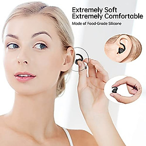 Ear Plugs for Sleeping Noise Cancelling Noise Reduction Earplugs for Sleep 2 Pairs Reusable Silicone Earplug for Snoring Work Airplane Noise Sensitive Black