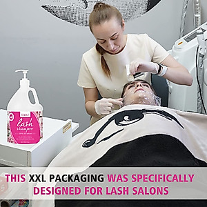 Lash Shampoo for Lash Extensions Eyelash Extension Cleanser, 3.98L Professional Eyelid Foaming Cleanser, Free Non-lrritating Wash for Extensions Lashes with Salon and Home Care, 20 Cleansing Brushes