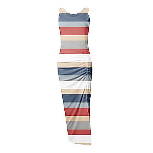 Prime of Deals of the Day Today Only Cute Dresses for Women Cute Floral Print Bodycon Women Dresses Summer 2024 Sexy Sleeveless High Waist Ribbed Drawstring Ruched High Slit Sun Dresses Women Summer