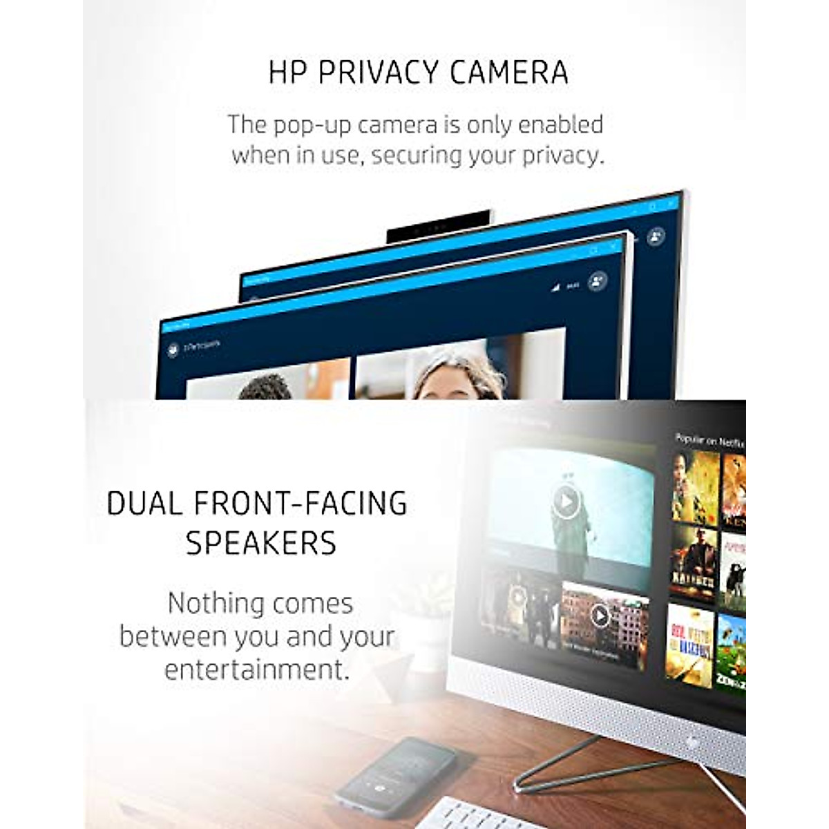 HP All-in-One Desktop PC, 11th Gen Intel Core i3-1115G4 Processor, 8 GB RAM, 512 GB SSD Storage, Full HD 23.8” Display, Windows 10 Home, Remote Work Ready, Mouse and Keyboard (24-dp1250, 2021)
