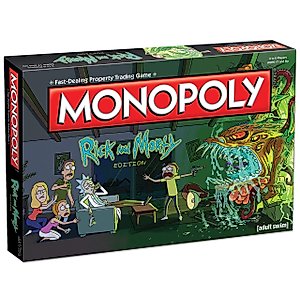 Monopoly Rick and Morty Board Game | Based on the hit Adult Swim series Rick & Morty | Offically Licensed Rick Morty Merchandise | Themed Classic Monopoly Game