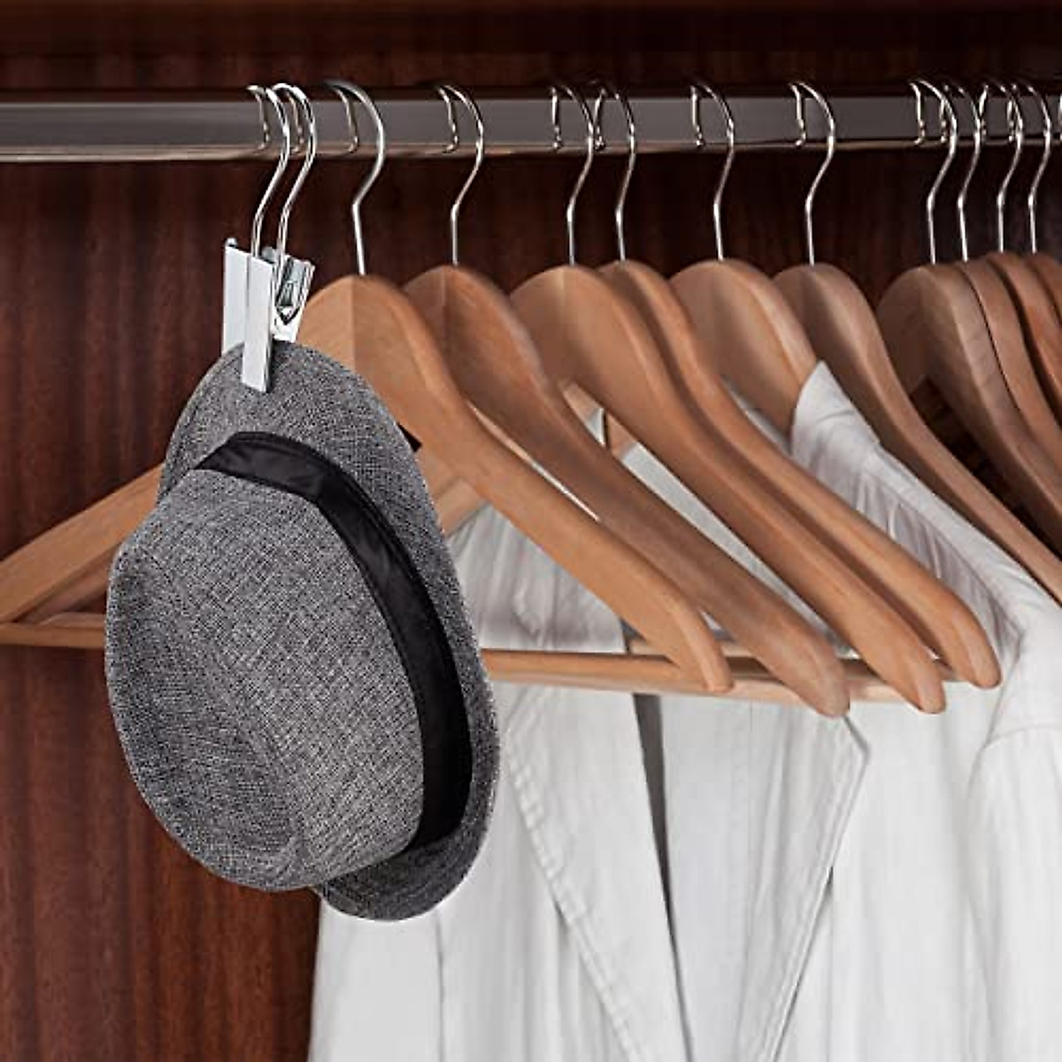 Relaxdays Boot Clips Set of 5 Double Clamp Rubberised Storage Boots & Hats Iron Boot Hanger Silver 5 Pieces