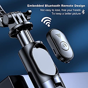 Absob Selfie Stick Tripod, All in One Extendable Portable 43" iPhone Tripod Selfie Stick with Bluetoioth Wireless Remote Compatible with iPhone 13 12 11 pro Xs Max Xr X Galaxy Note10/S20/S10