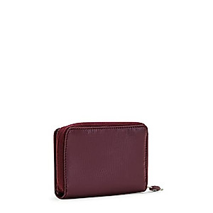 Kipling Women's Money Love, RFID Anti-Hacker Technology, Zip Closure Wallet, Burgundy Lacq