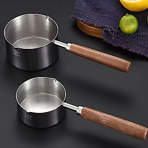 125ML Saucepan Stainless Steel Sauce Pot Double Spout Oil Pan Milk Warming Pot Frothing Pitcher Dishwasher Safe for Home Kitchen Cookware