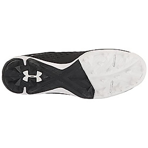 Under Armour Men's Leadoff Mid Rubber Molded Baseball Cleat, (001) Black/Black/White, 13