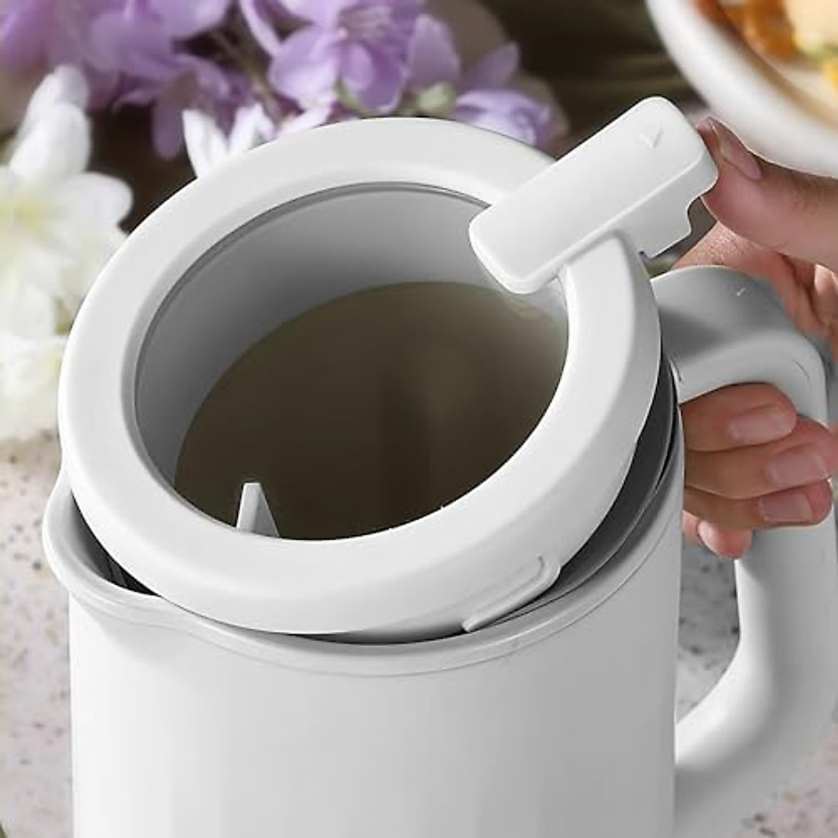 Automatic Soy and Nut Milk Maker,27oz/800ml,Food Processor,Rice Paste,Juice,Baby Food Hot Blender, Smoothie,Corn,Crushing Ice,Delay Start/Keep Warm & BPA Free (White)