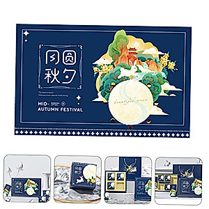 ULTECHNOVO 1 Set Box Mooncake Candy Box Cookie Containers Mini Cupcake Holder Snack Container Japanese Sushi Box Xmas Dessert Holder Muffins Cupcake Carrier Paper Moon Cake Packaging Boxes