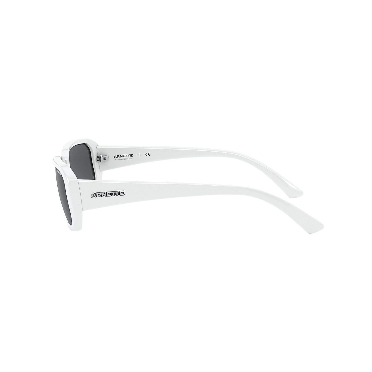 ARNETTE Man Sunglasses Shiny White Frame, Dark Grey Lenses, 55MM