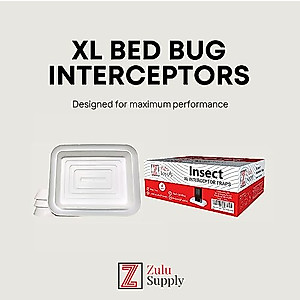 Zulu Supply XL Bed Bug Interceptors, Traps, 4 Pack, White, Extra Large, Bedbug Monitor, Insect Detector for Bed Legs or Furniture