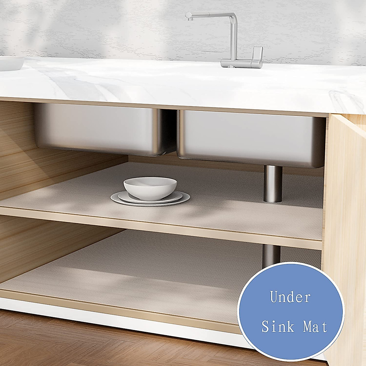 Wibiutry Shelf Liner Kitchen Drawer Mats, Non Adhesive EVA Material Refrigerator Liners with Waterproof Durable Strong Grip Fridge Mats for Cupboard, Cabinet, Drawer Liner,13.7X59 Inches