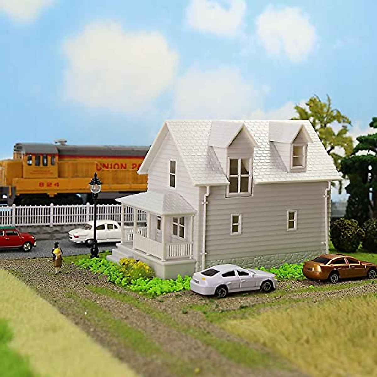 HO Scale Model Blank Buidlings Kit Unassembled House for 1:87 Model Train Layout JZ01JJ (HO Scale-1 Unit)