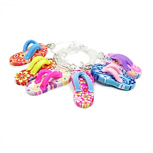 Flip Flop Wine Glass Charm Set - Beach Wine Accessories - Hostess Gift - Wine Party Favors - Wine Lover Gifts