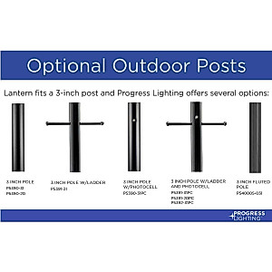 Progress Lighting Welbourne Collection 1-Light Clear Beveled Glass Traditional Outdoor Post Lantern Light Textured Black