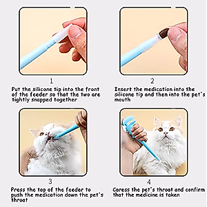 TAOZUA Cat Pill Shooter, Pet Pill Dispenser with 2 Silicone Tips, Medicine Pill Pusher for Cats, Puppies and Small Animals