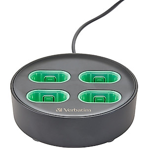 Verbatim Charging Stand with 4 x 800mAh Rechargable Battery Packs for use with Xbox Controllers Xbox Series X, Xbox Series S, Xbox One X, Xbox One S