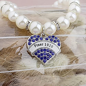UJIMS Finer Women Bead Bracelet Gift for Women Girl Greek Sorority Jewelry BFF Sisterhood Gift(Finer20 Bead Bracelet)
