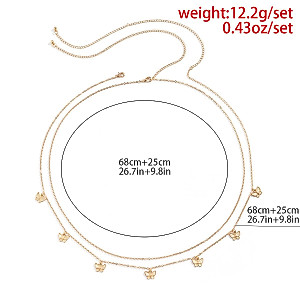 Missgrace Boho Layered Sexy Waist Chain Minimalist Beach Bikini Butterfly Body Chain Gold Belly Chain Adjustable Tassel Charms Trendy Jewelry Accessories for Women (Gold)