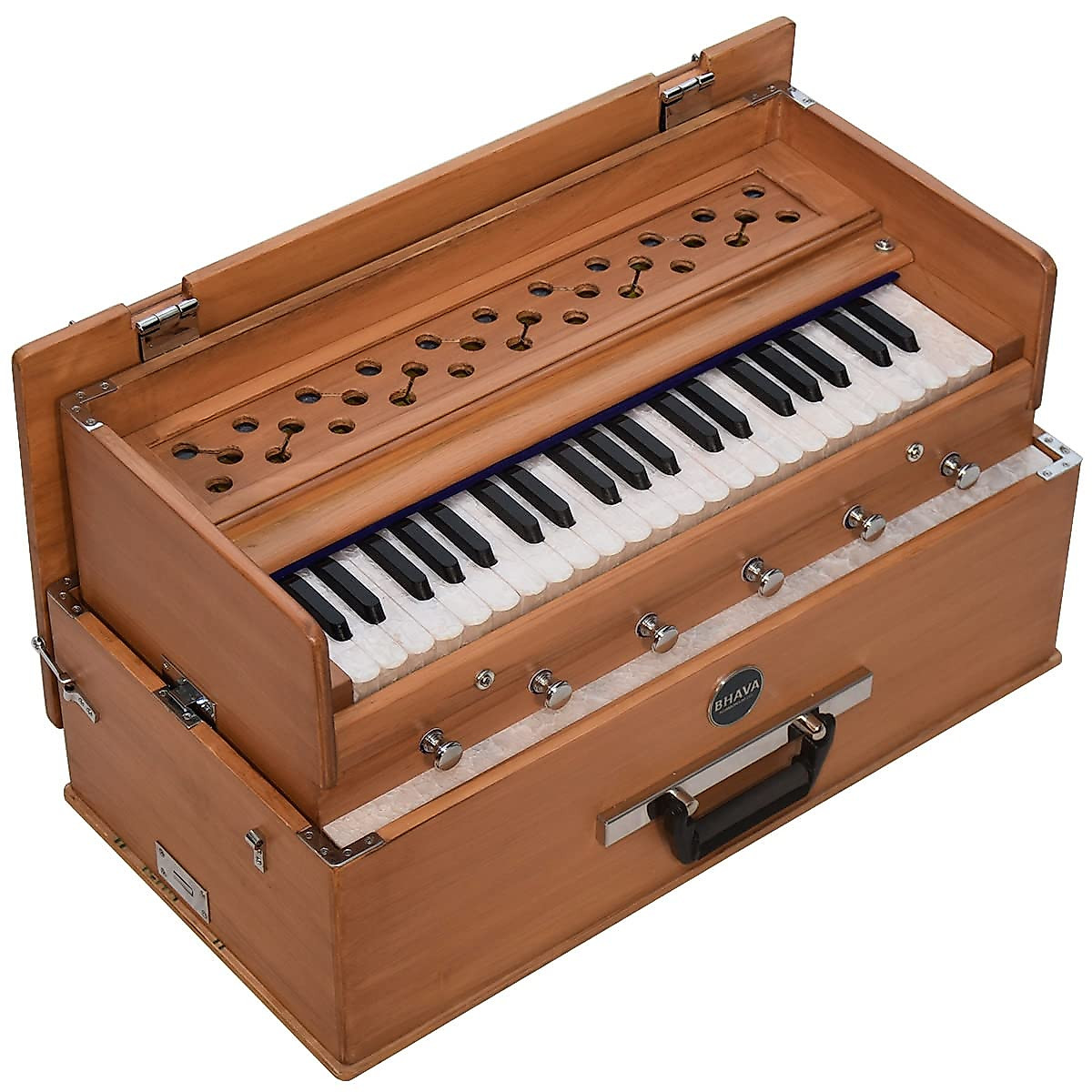 Bhava Classic "Kirtan" Harmonium | Standard Edition | Professionally Tuned | Shipped from U.S. | 42 Key,Portable Harmonium Perfect for Yoga,Kirtan | Travel Ready,Fits in Overhead Compartment Natural