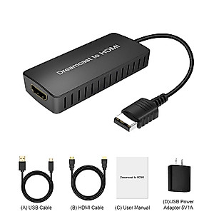 Sega Dreamcast to HDMI Converter, Supports 4:3/16:9 Switch, Plug and Play HDMI Converter for Sega Dreamcast, HD Link Cable for Sega Dreamcast(Sega DC)