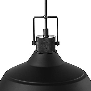 Globe Electric 44476 1-Light Outdoor Indoor Pendant Lighting, Matte Black, Textured Socket, Outdoor Lighting Modern, Outdoor Light Fixture, Porch Light, Kitchen Island, Pendant Light Fixture