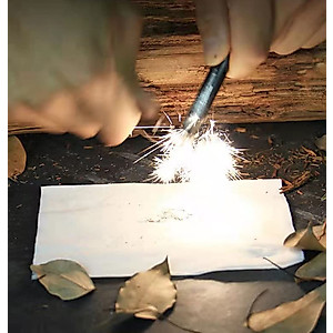 2-Pack Compact Fire Starter Sticks Scraper Striker Waterproof Fire Steel Strikes Survival Ferro Rod Flint Fire Steel Spark Magnesium Rod for EDC, Emergency Survival Kits,Camping,Hiking(Green+Orange)