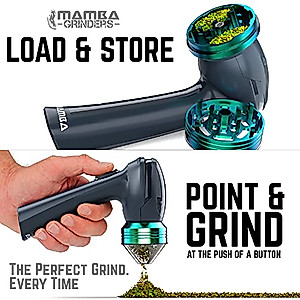 Mamba V2 1g Gray Electric Portable Herb Grinder. USB Powered Essential Kitchen Mill for Grinding