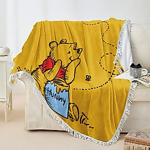 Cute Blanket Flannel Fleece Throw Blankets Fringed Blankets Soft for Bedding Sofa and Travel 50"X60"