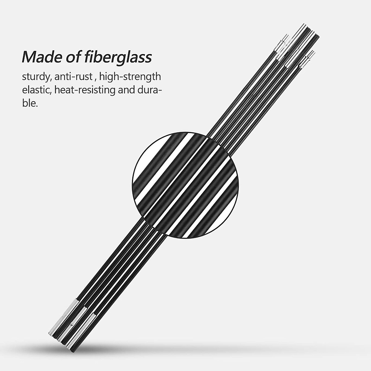 Gaeirt Awning Rod, Foldable Multi Sections Adjustable Camping Tent Pole for 1-2 Person Campin