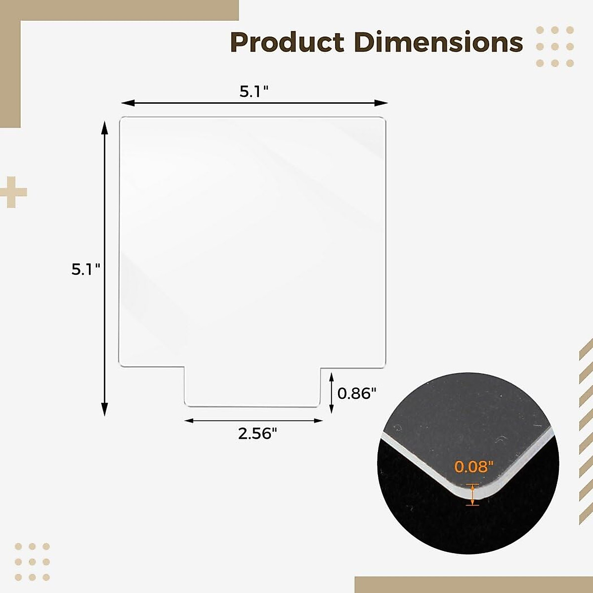 24 Pcs 2mm Acrylic Sheets Clear Cast for LED Light Base, (5.9"x 5.1") Thick Plastic Square Boards with Protective Layers for Signs DIY Display Projects, Engraving Carving Craft Transparent Panels