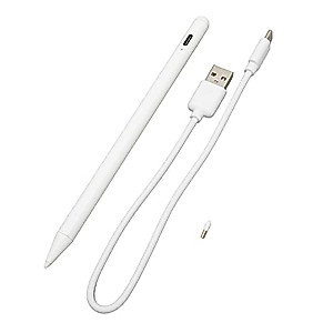 Naroote Touch Screen Pen, Tablet Stylus High Accuracy Palm Rejection with LED Indicator for Drawing for Kids (White)