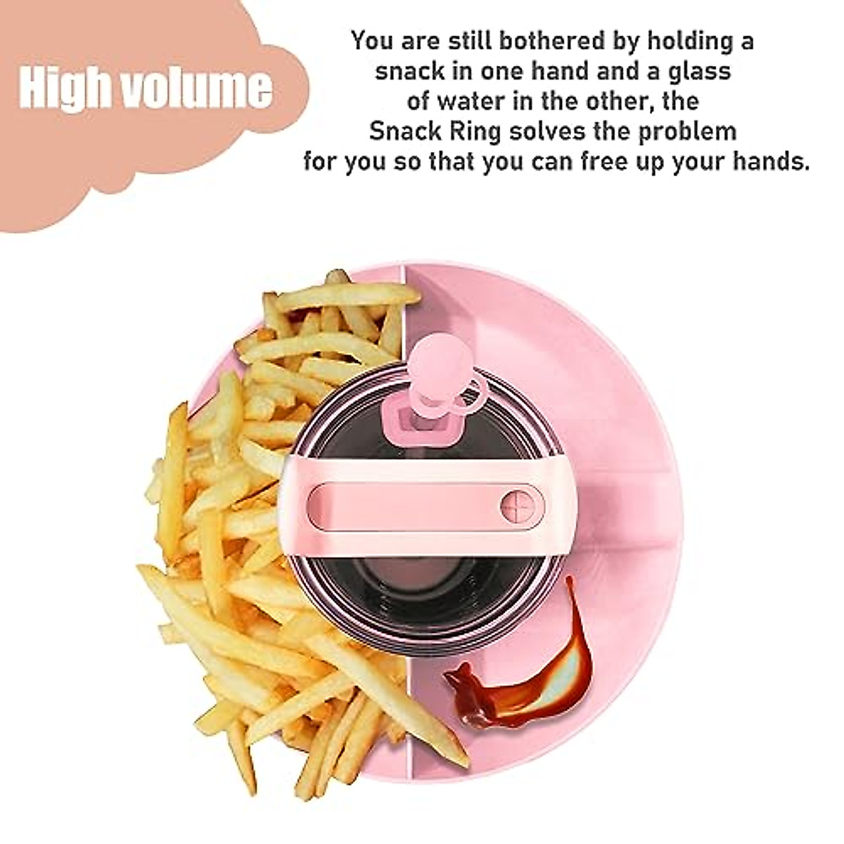 Snack Ring for Stanley Cup 40 oz with Handle, Snack Container for Stanley Tumbler 40 oz, 4 Compartment Reusable Snack Platters for Stanley Quencher Adventure